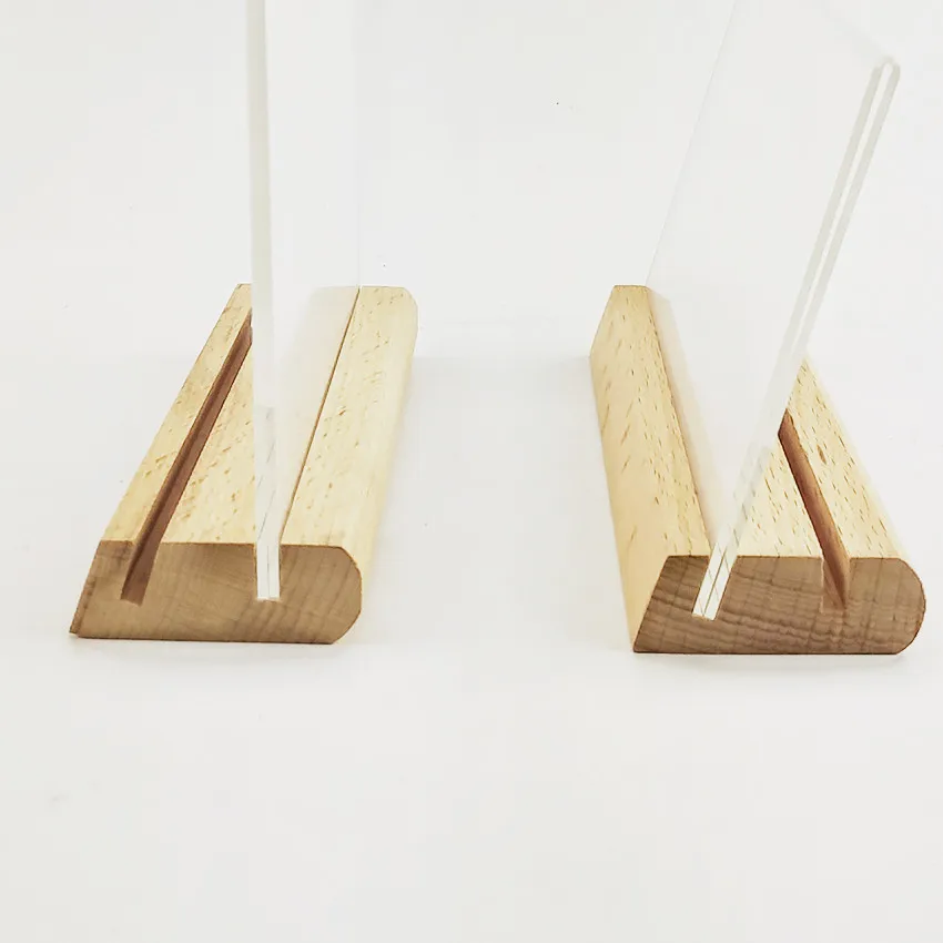 Free Shipping 1pack Wood Base Price Advertising On Table Plastic ...