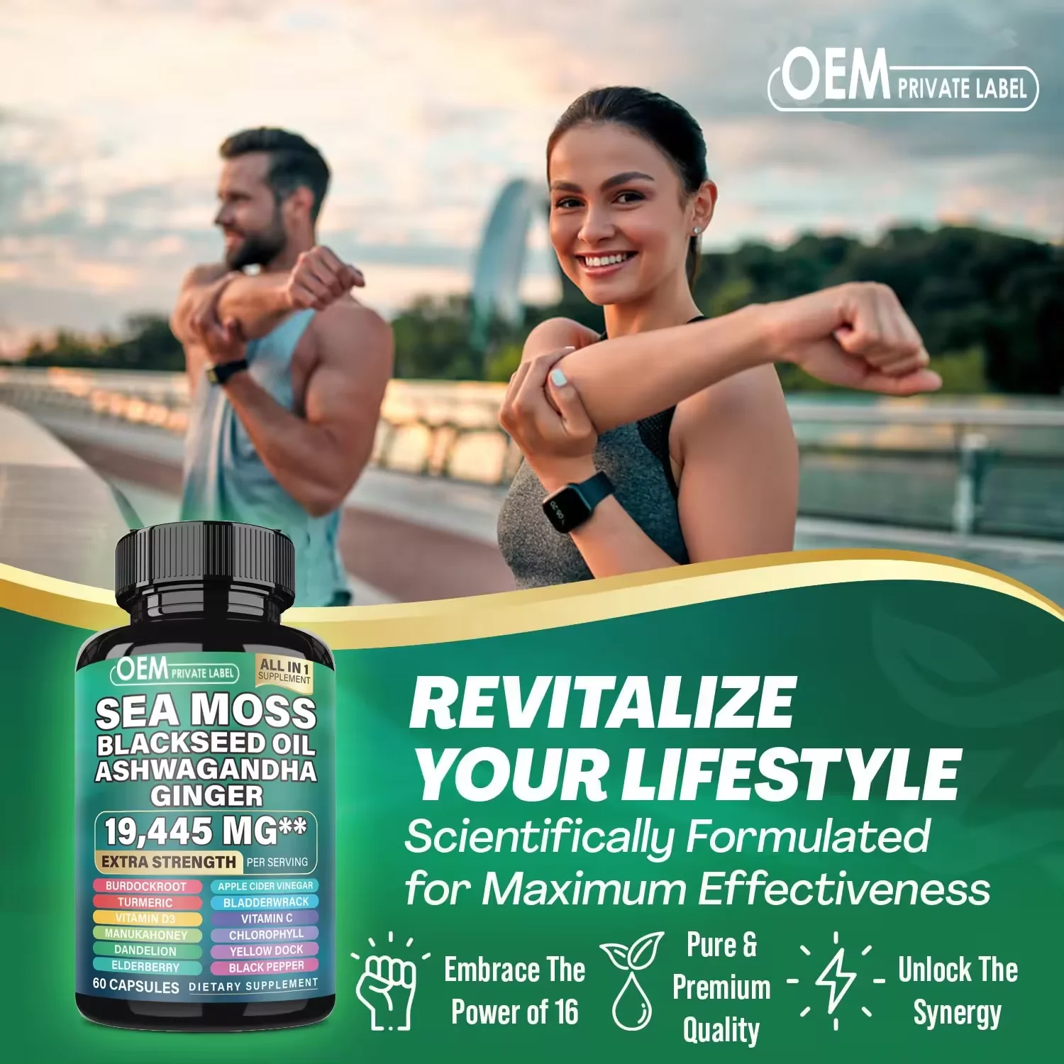 Biocaro Sea Moss Capsules 16-in-1 Supplements Black Seed Oil ...