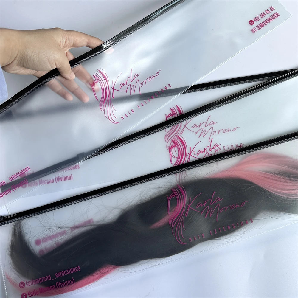 Custom Logo Clear PVC Zip Wig Bag - High Quality Packaging