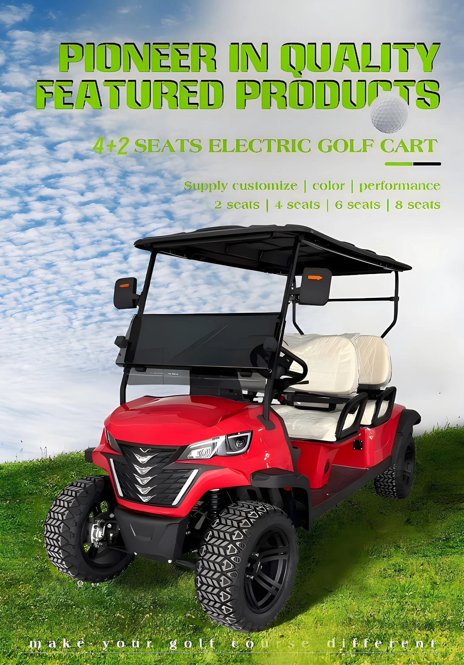 2024 New Model Electric Golf Cart 2 Seat 4 Seat 3.5kw/4kw Mini Golf ...