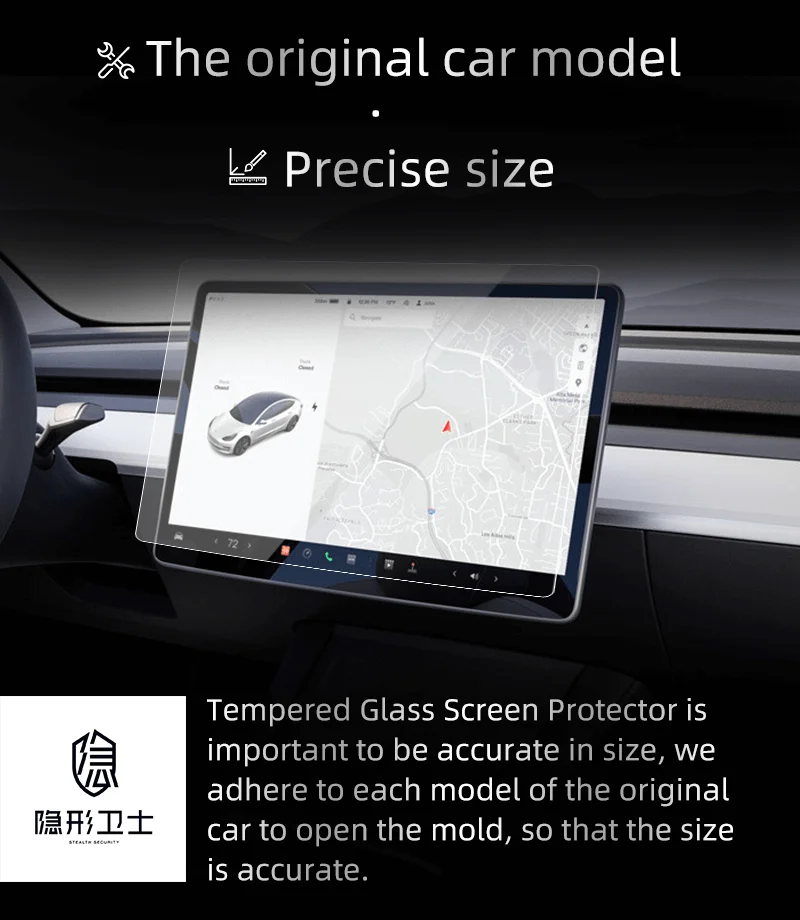 9h Hd Car Navigation Screen Protector Tempered Glass For Tesla Model 3 ...