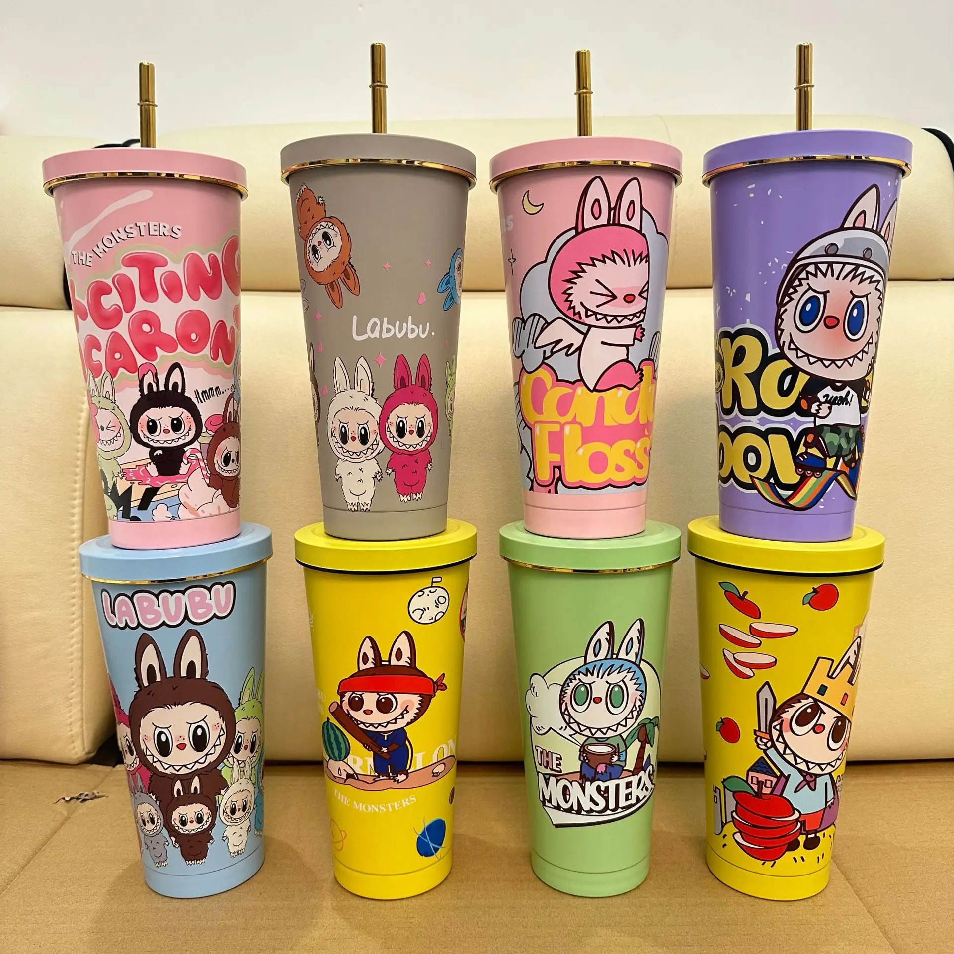 Cartoon Labubu Insulation Vacuum Cup Large Portable 304 Stainless Steel ...