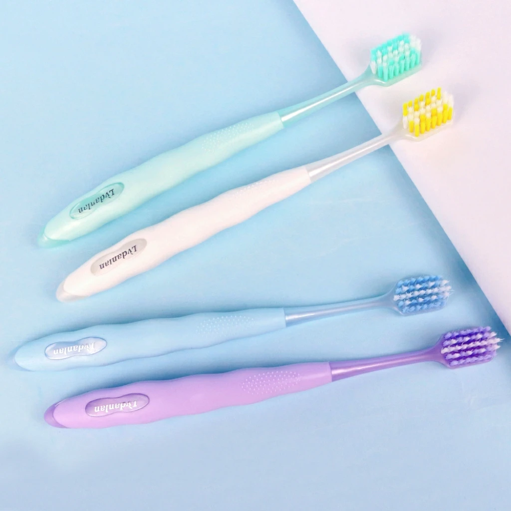 Lvdanlan Hiigh Quality Plastic Toothbrush Colorful Soft Bristles Adult ...
