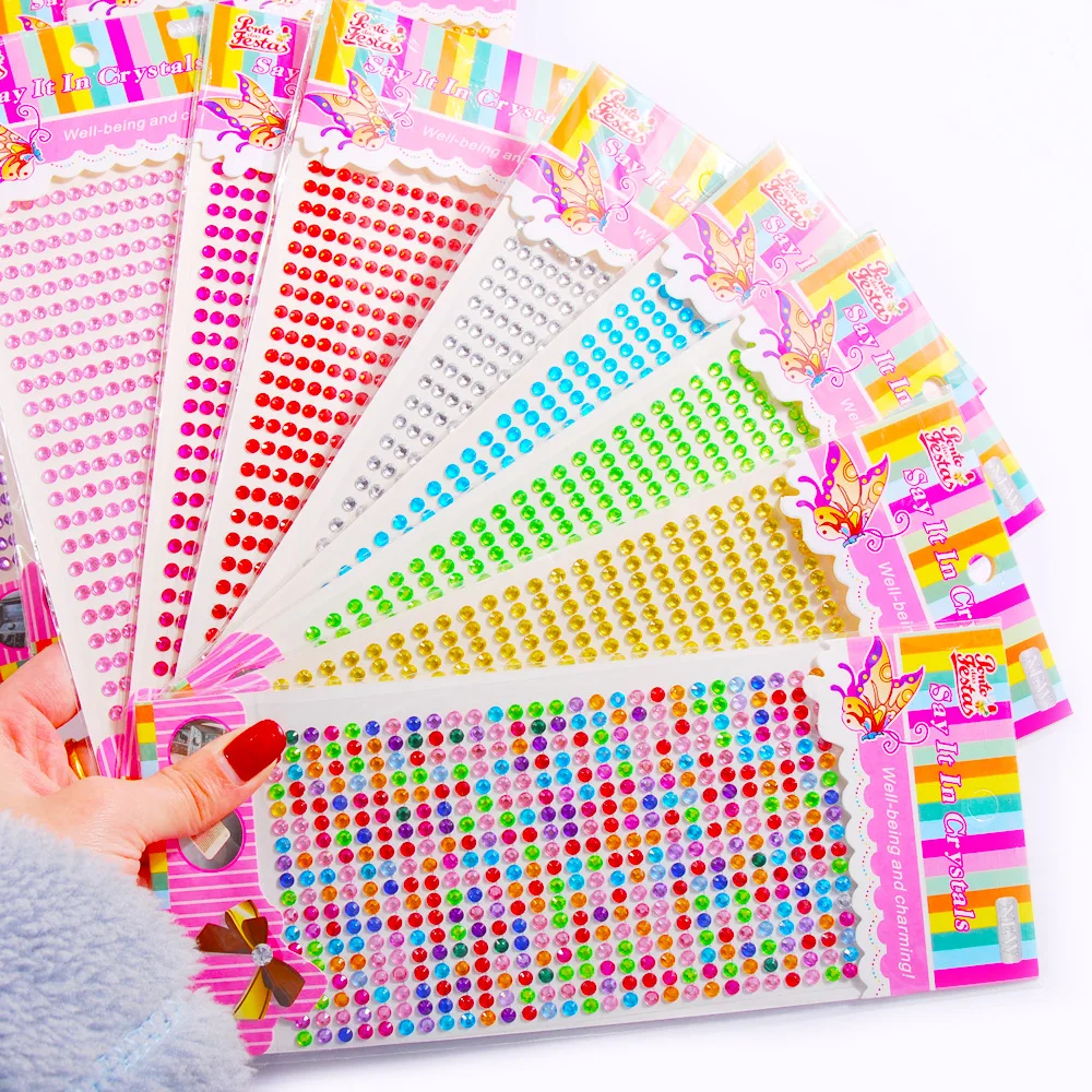 Crystal Rhinestones Sticker Sheets Bling Rhinestone Stickers Sheet ...