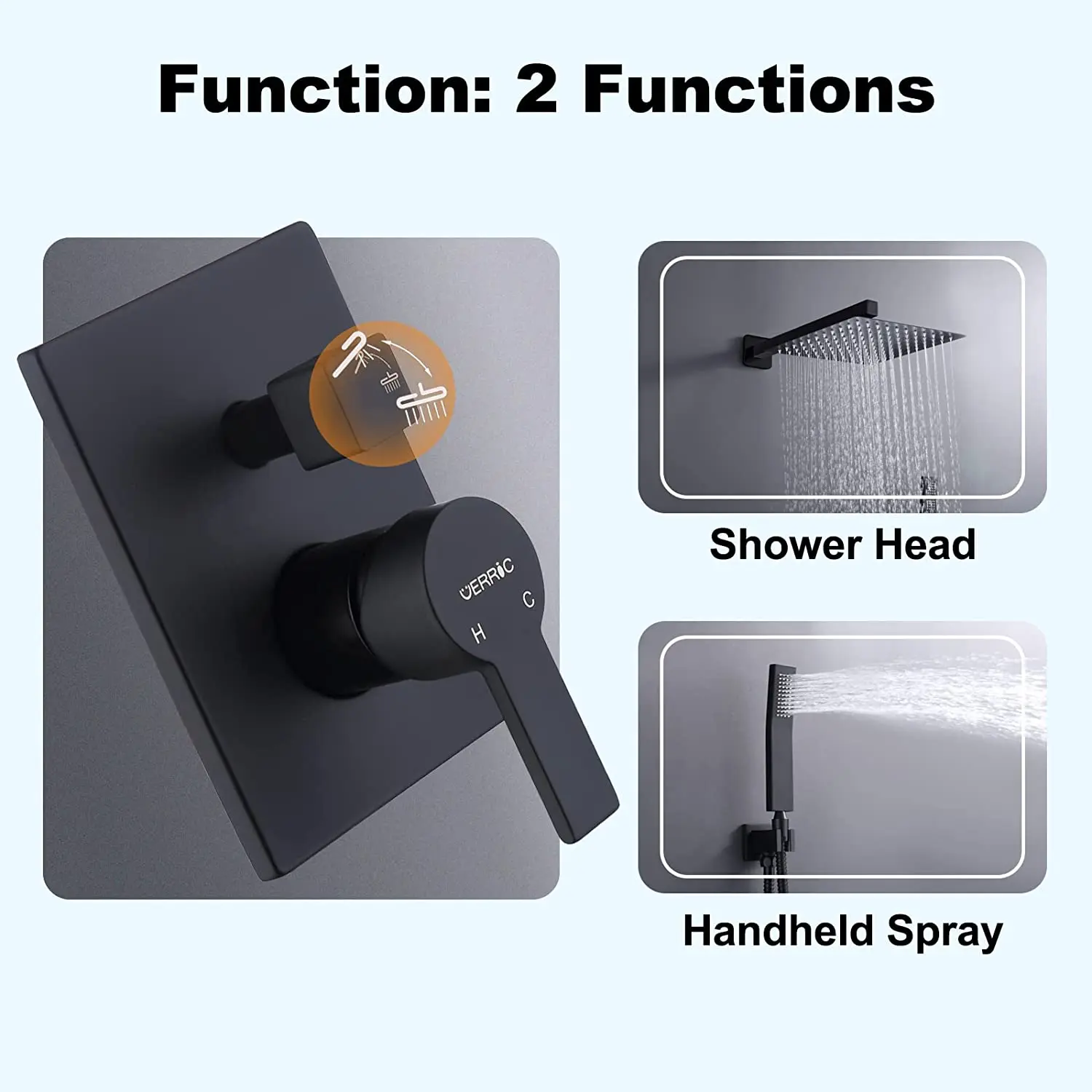Modern Design Matt Black Concealed Shower System Bathroom Shower Set ...