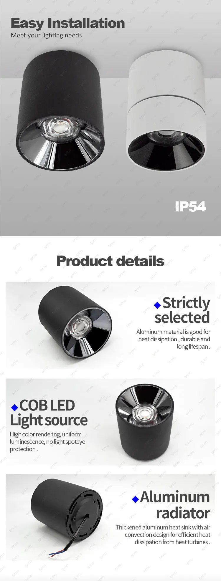 High Quality Surface Mounted Square Led Downlight 15W 20W 30W 40W 50W ...