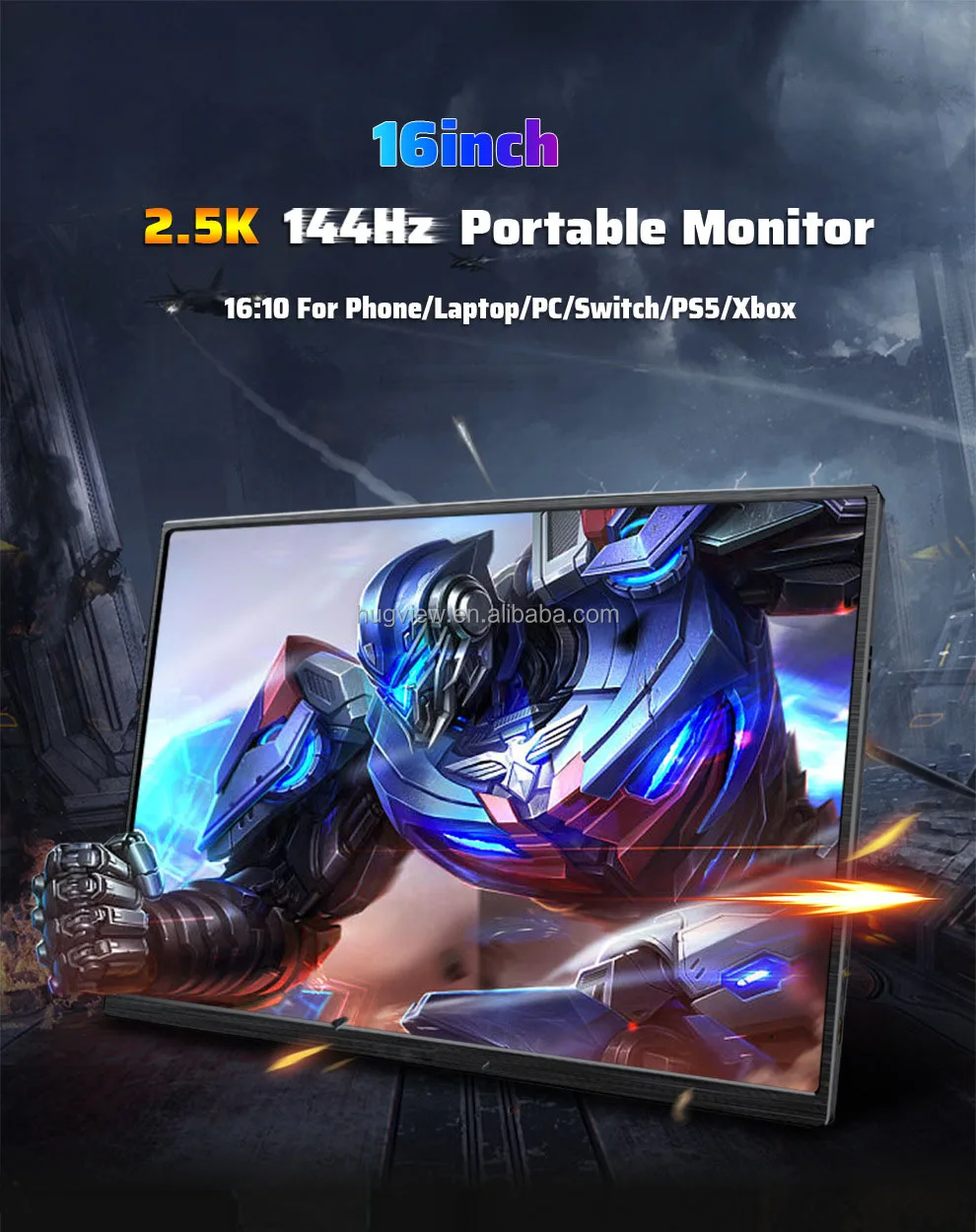 Factory Competitive 16 Inch 2.5k 144hz 100%rgb 500nits Gaming Portable ...