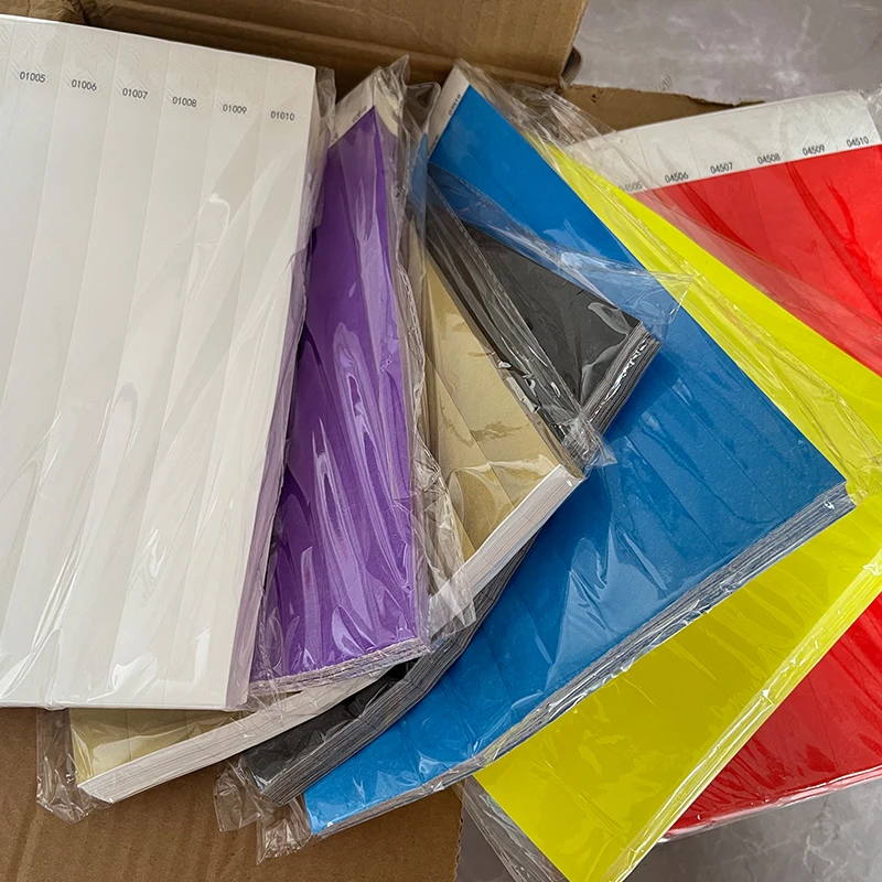 Paper 1 Inch Printable Wristband Sheets Blank Plain Solid Color Tyvek ...