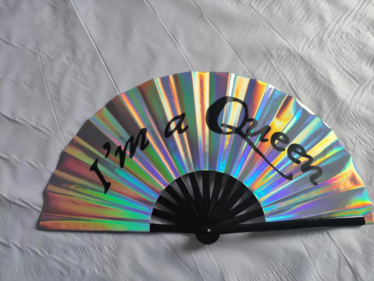BSBH Customized Big Large PVC UV Bamboo Plastic 13inch Hand Fan for ...