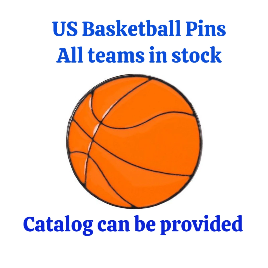 Custom Basketball Team Logo Lapel Pin Wholesale Polished Metal Brooches ...
