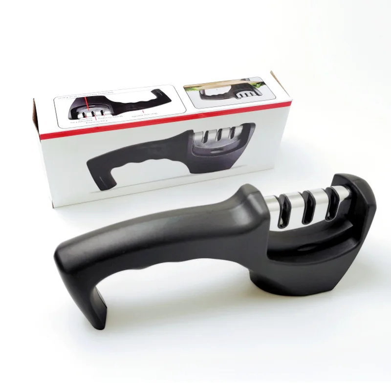 3-slot Manual Knife Sharpener Fixed-angle Grindstone Three-stage Knives ...