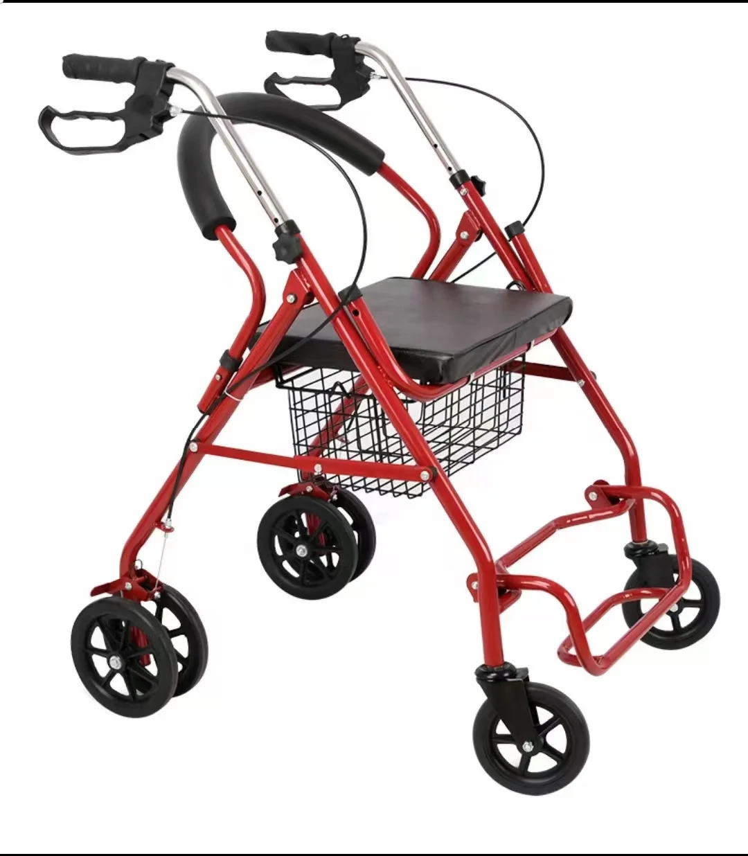 Max 380 Lbs All-Terrain Rollator Walker Ergo Seat And Adjustable Height ...