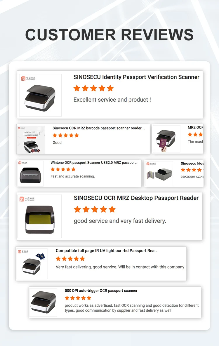 Sinosecu Scanners Travel Agency Passport Data Entry System