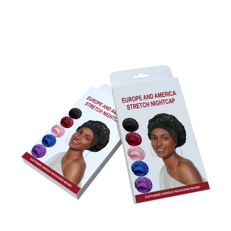 Customizable Box Size Designer Bonnet Packing Box Silky Durag Packing ...