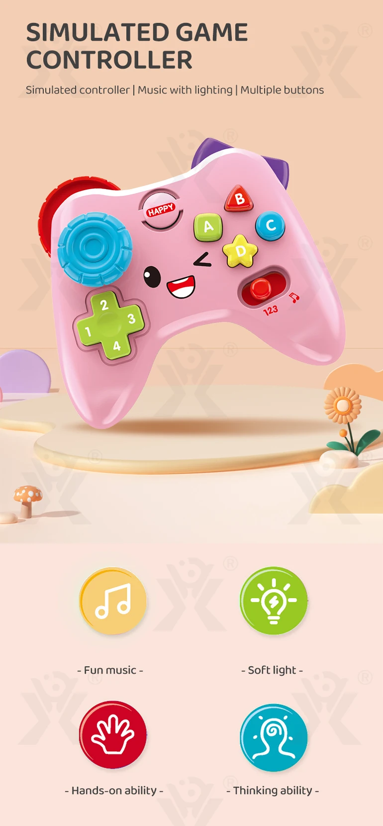 Chengji Game Handle Toy Plastic Puzzle Learning Game Console Lighting ...