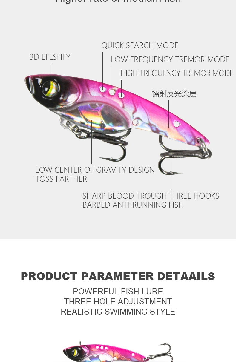 New 3.5g/5.5g/7g/11g/14g 3d Eyes Metal Vib Blade Lure Sinking Vibration Baits Artificial Vibe ...