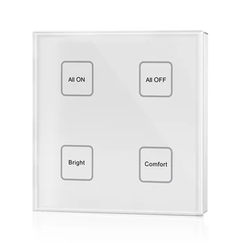 Ts4(wzs) 100-240vac 4 Scenes Tuya Zigbee Dimmer Touch Panel Switch Remote Control For Zigbee 3.0 ...