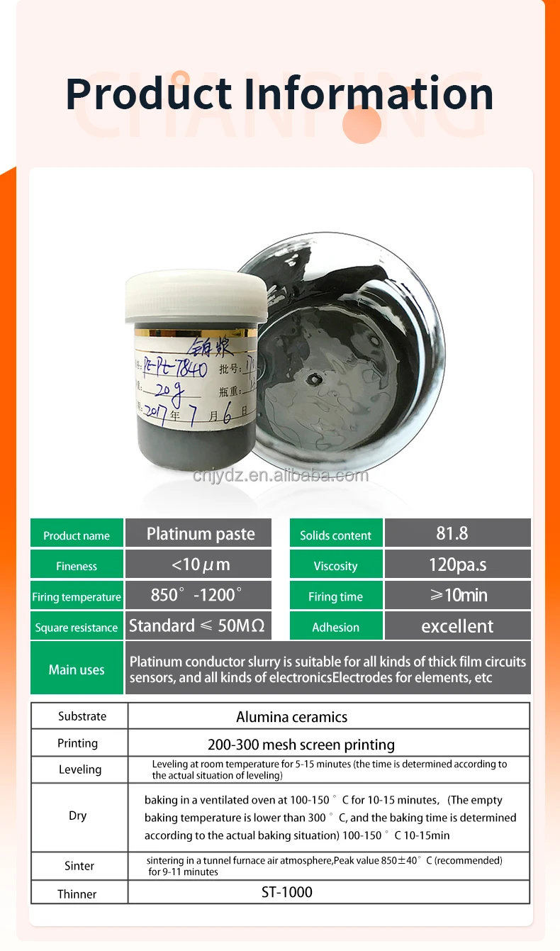 Conductive Platinum Paste Cas 7440-06-4 Pt Containing Paste To Deposit Pt Electrode Paste Pt ...