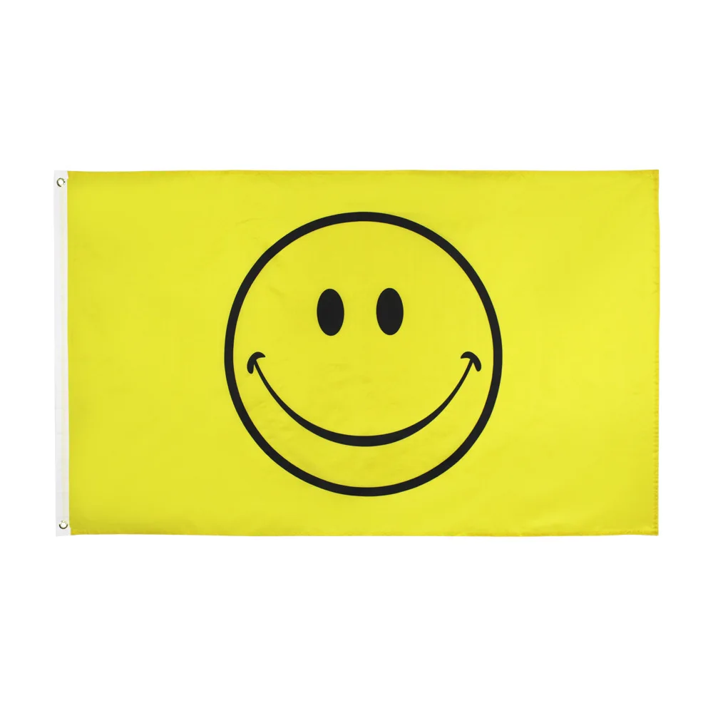 3x5 Foot Yellow Smiley Face Flag Happy Face Flags Polyester with Brass ...