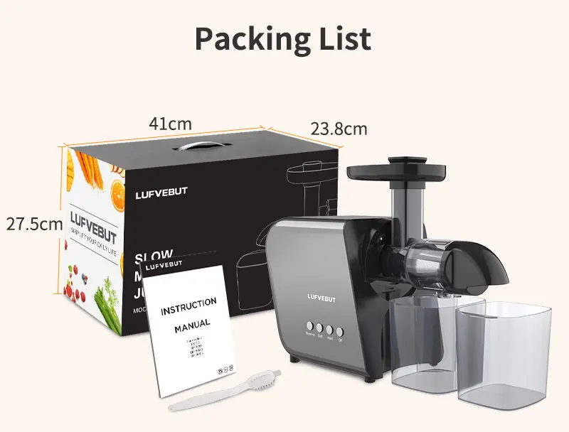 Cold Press Juicer With 304 Stainless Steel Filter 360 Degrees Without ...