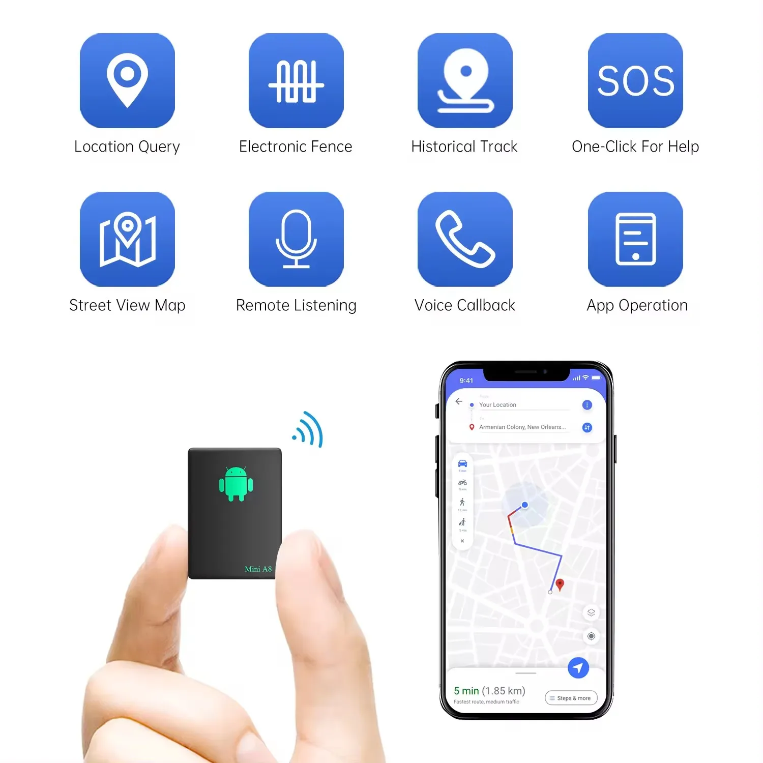 A8 Smart Mini GPS Tracker - Safe & Reliable Family Tracking