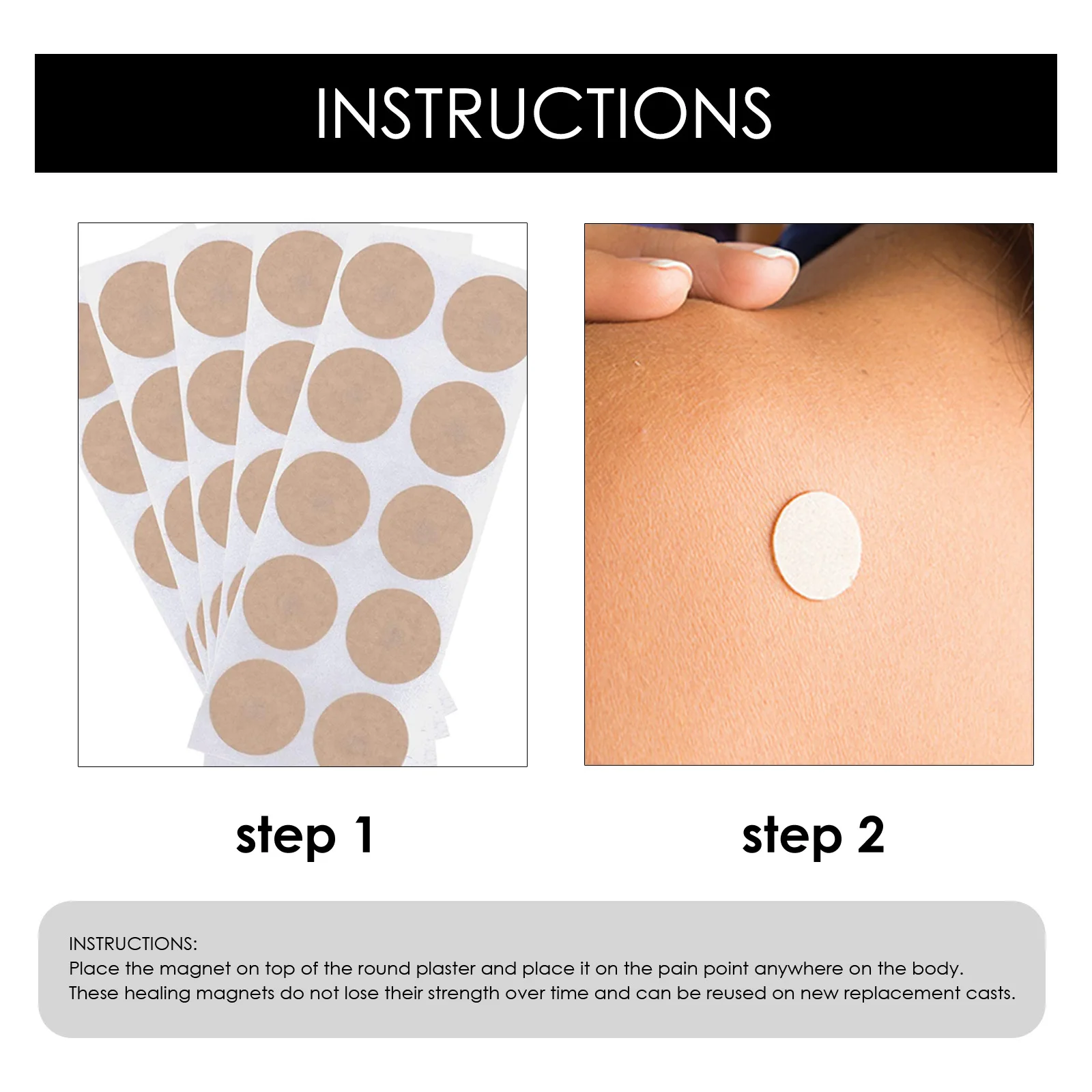 Super Strength Magnetic Acupuncture Sticker Relieves Shoulder Neck ...