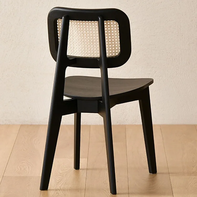 Modern Vintage Rattan Chair - Nordic Solid Wood Dining