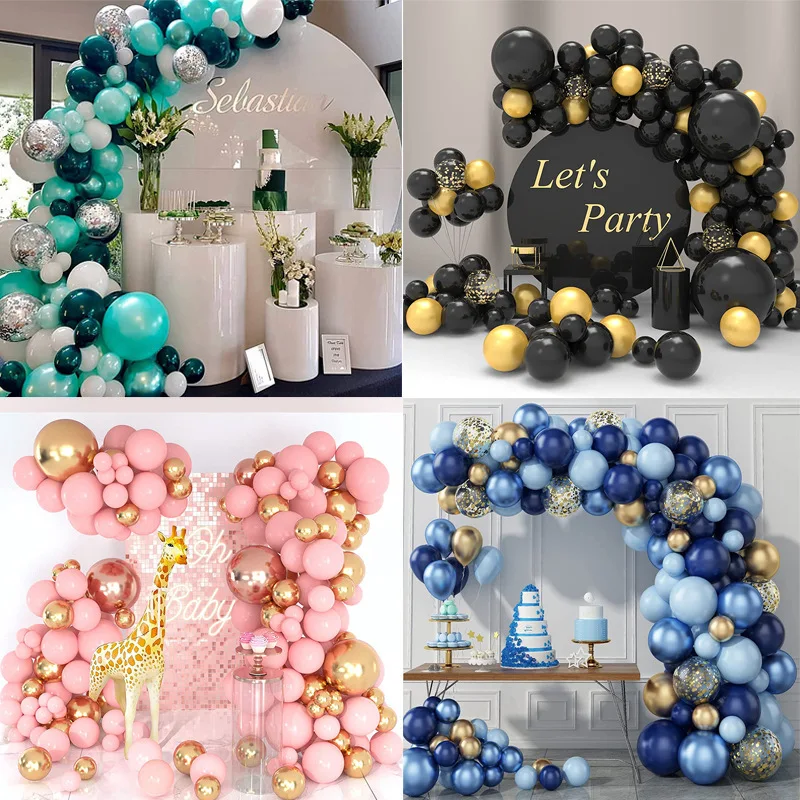 Birthday Party Balloons Pink Blue Gold Balloon Arch Kit Wedding Baby ...