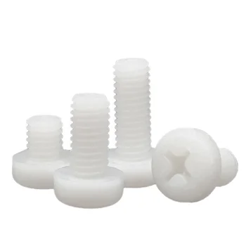 White Nylon Cross Head Screw M2-m8 Plastic Glue Insulated Pan Head Wire ...