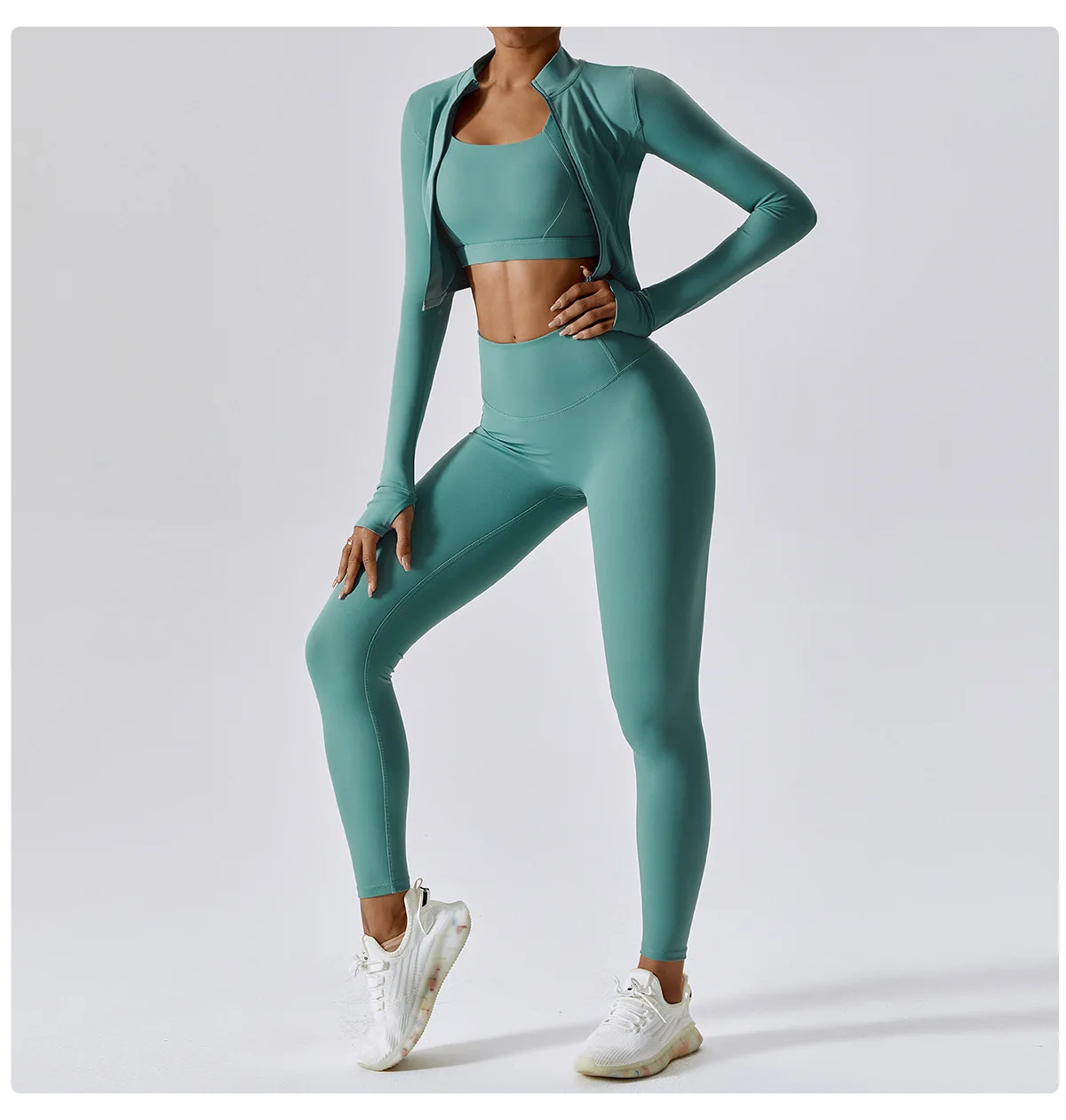 Wholesale Custom Fitness Butt Lift Long Sleeve Sets