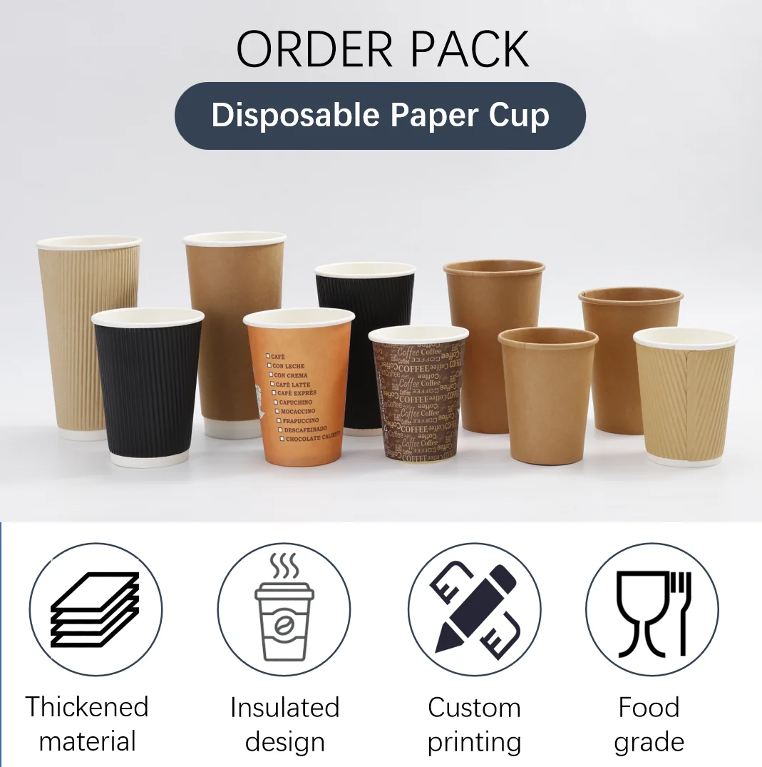Design Custom Print Logo Biodegradable Paper Cups Bubble Tea Coffee ...
