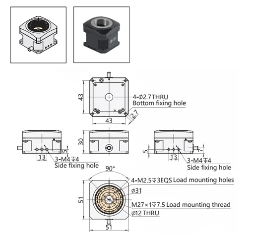 N61.R5E Piezo Motor Driven 360 Rotation Stage for PC Control