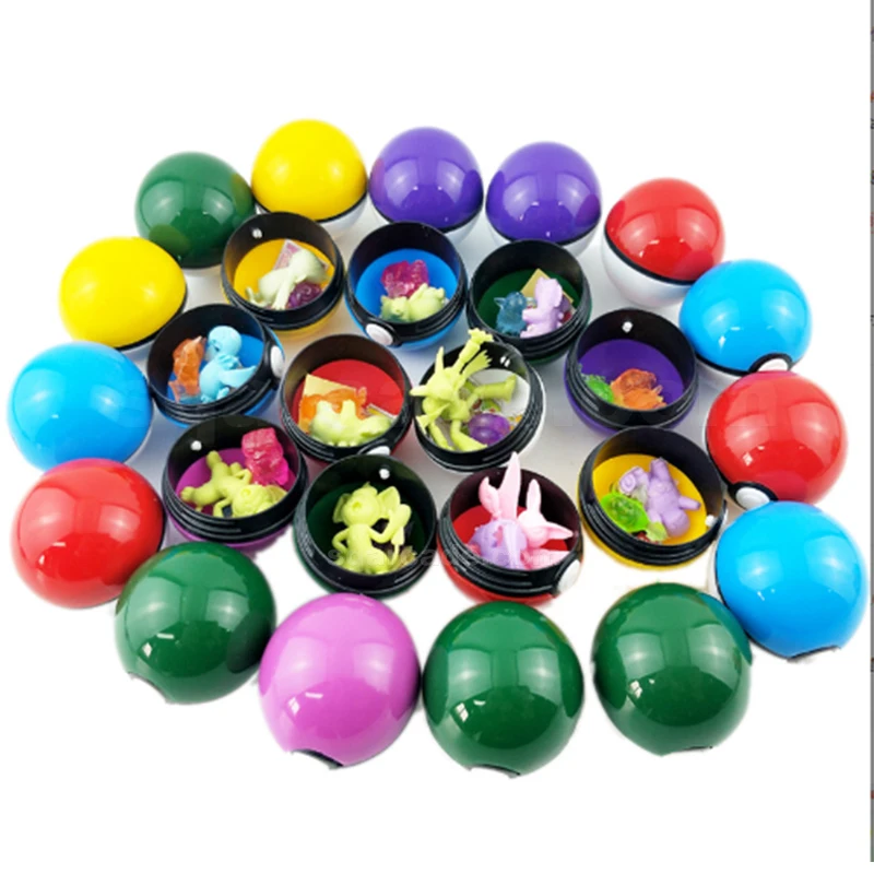New Design Cracked Anime 47mm Poke-mon Gashapon Capsule Gacha Shell ABS ...