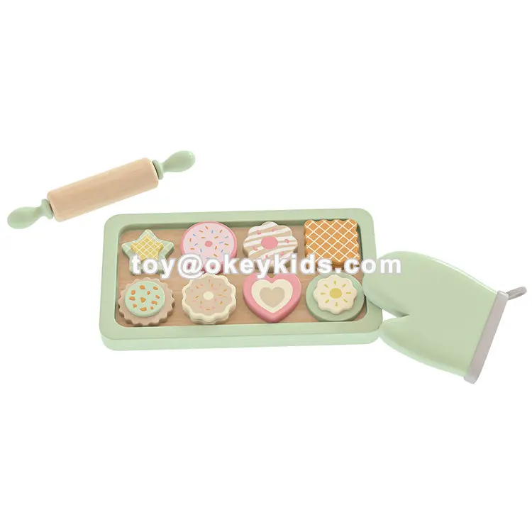 Pretend Cookies and Baking Sheet Wooden Toy Baking Set for Kids Ages 3 ...