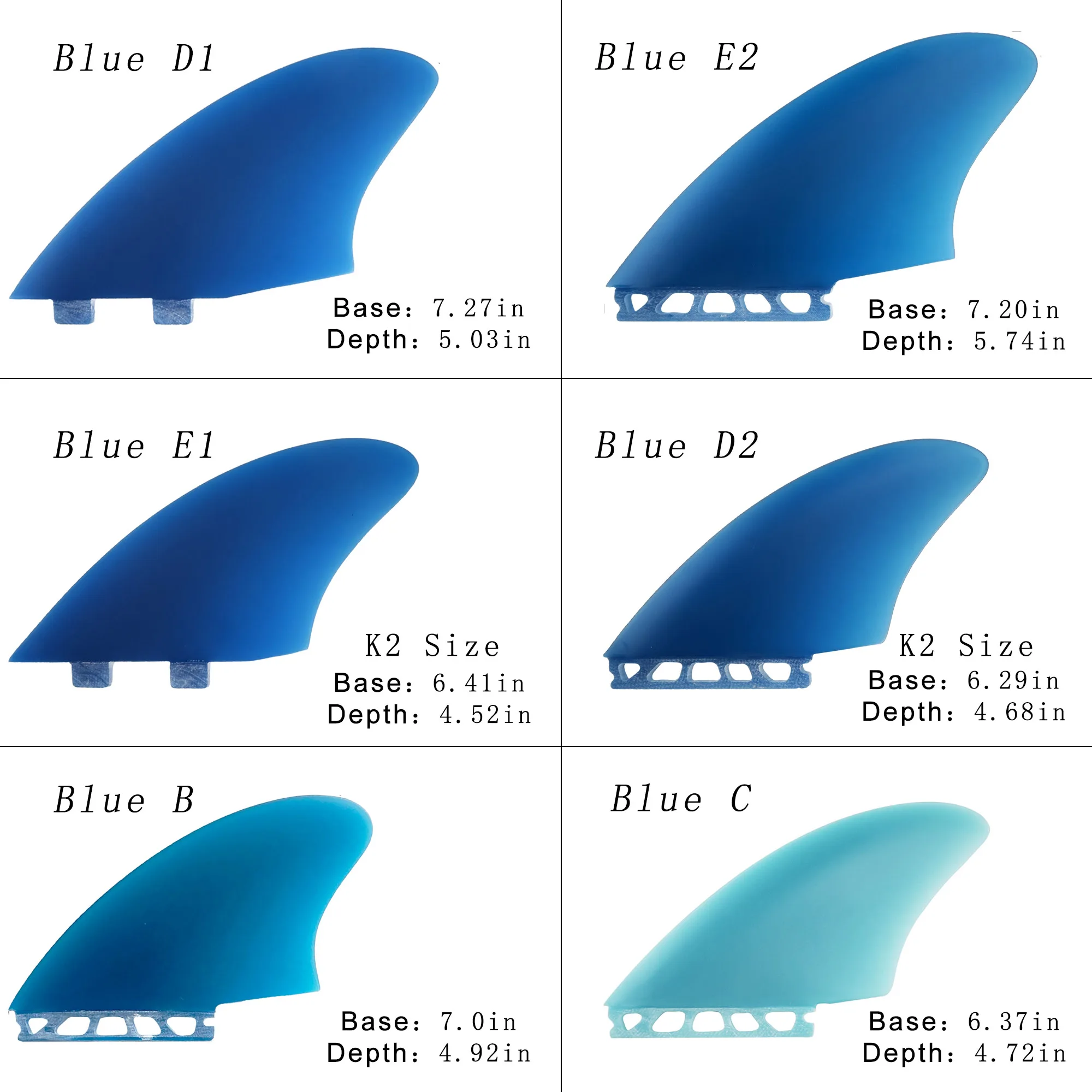 Surfboard Twin Keel Fins (2 Fins) With Fin Bag,Screws,Wax Comb And Fin ...