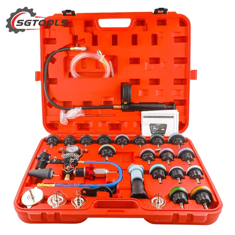 34pcs Radiator Pressure Testing Tool - Water Tank Leak Detector Kit