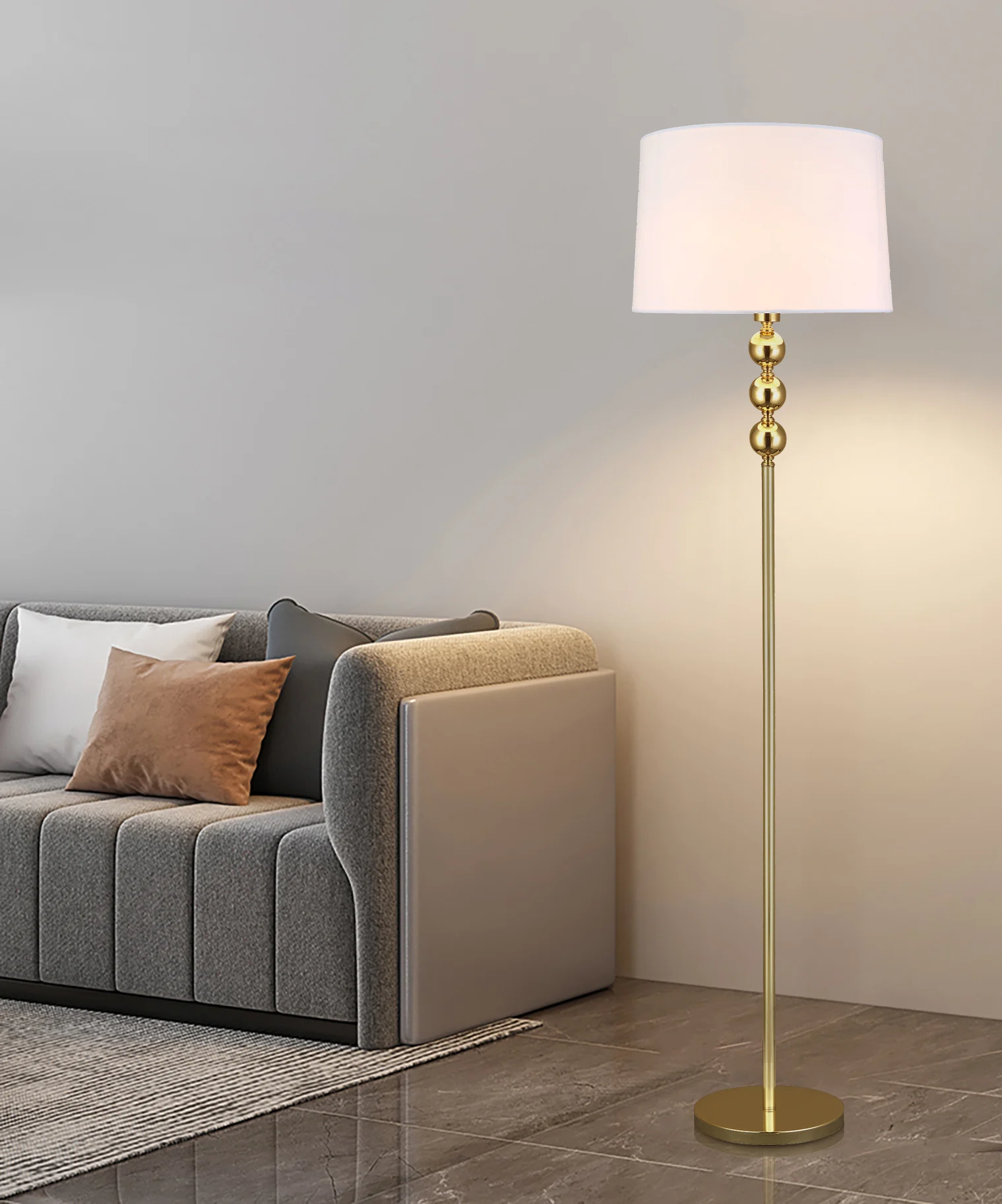 Decoration Simple Modern Floor Lamp With Metal Round Lamp Base And ...