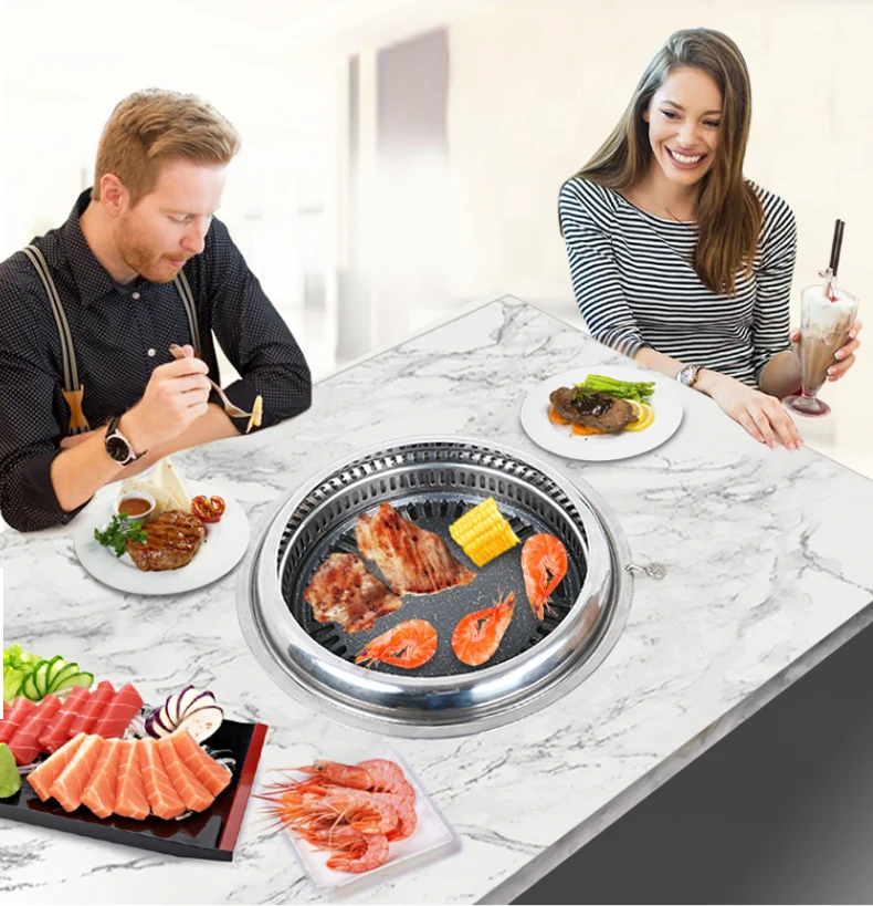 Samgyupsal Stove Korean BBQ Grill - Charcoal & Stainless Steel