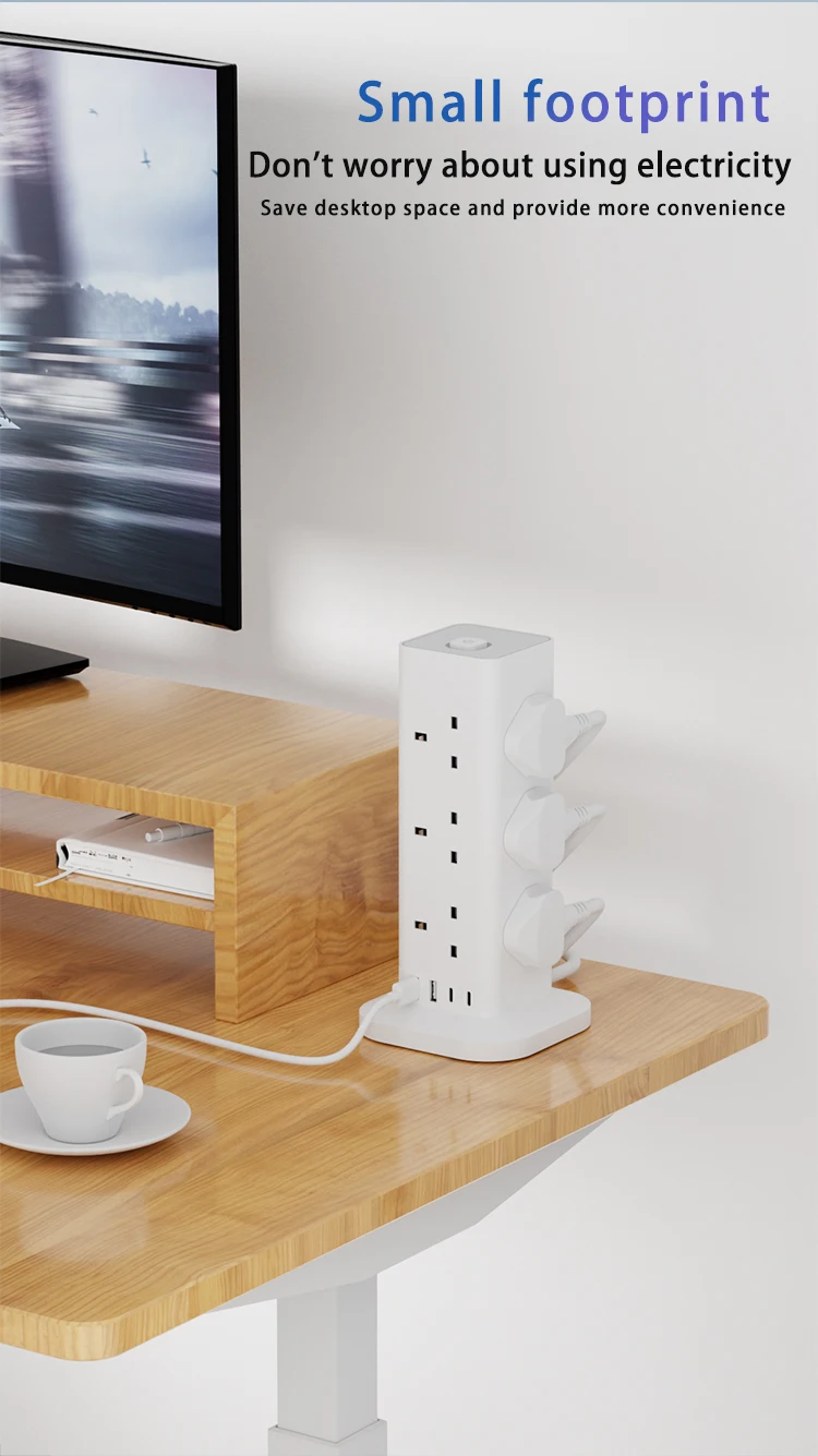 BS Standard UK 3 PIN Plug - Multiple Socket with USB Port