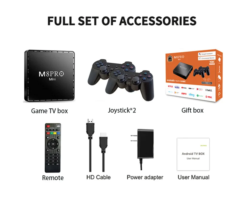 M8pro Dual-system Game Console Home Tv Hd 4k Wireless Doubles 2.4g ...