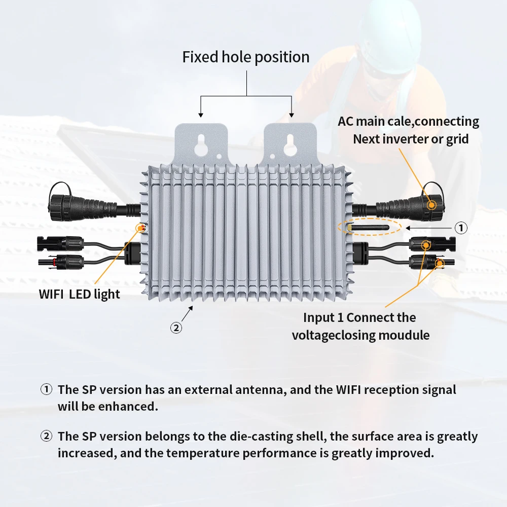 Pv Microinverter 700w Mppt Wifi Monitoring Power System Grid Tie Solar Micro Inverter 700 Watt ...