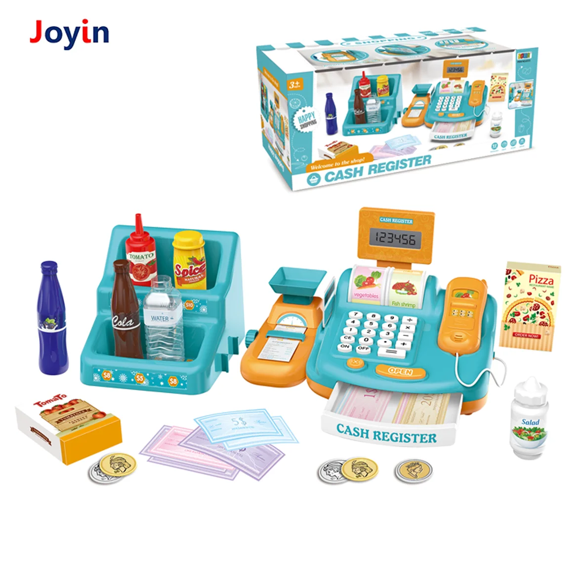 Pretend Play Cash Register Toy Set Kids Toy Cash Register Fruit Card ...