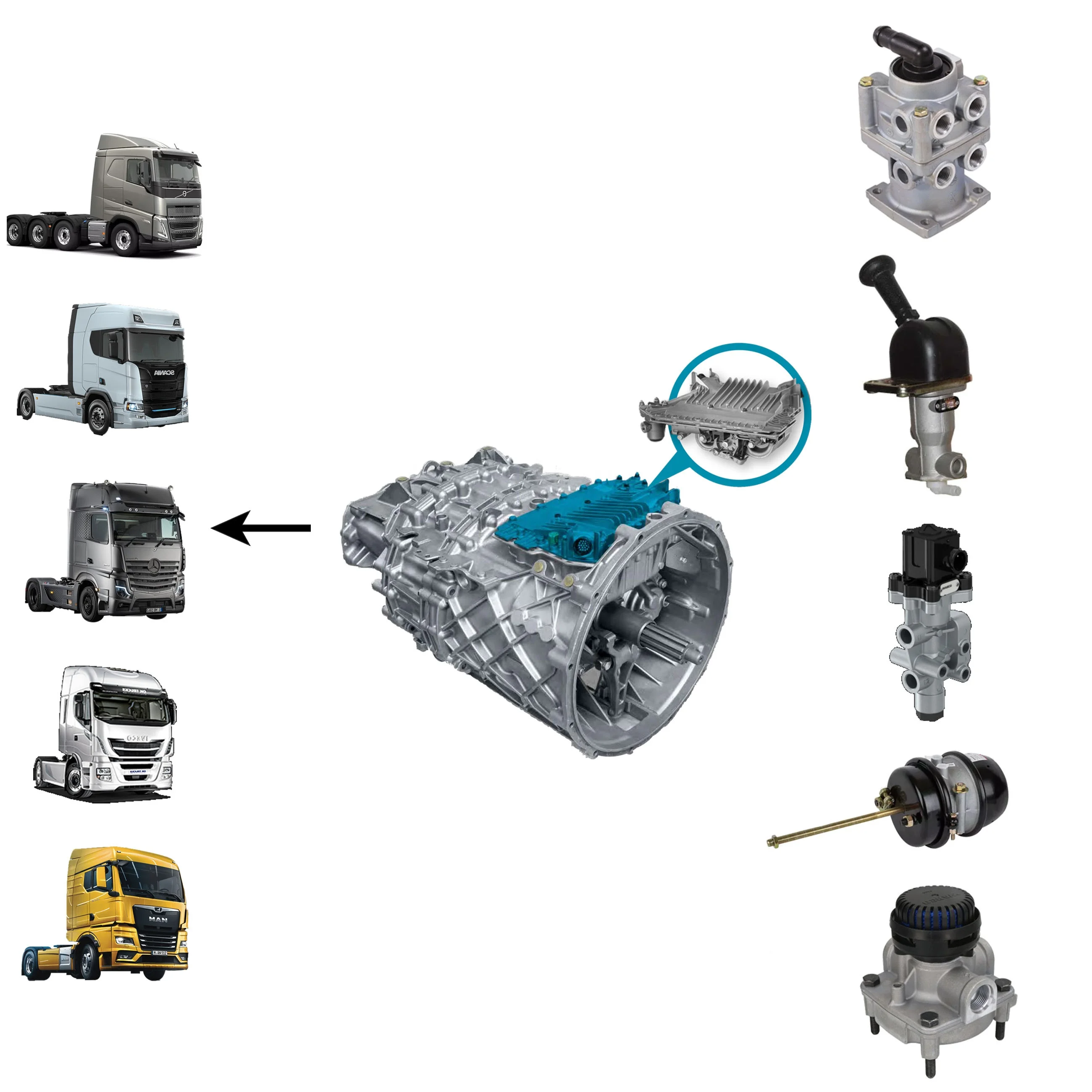 Heavy Truck Hand/foot Brake Valve Relay Valve Control Valves Truck ...