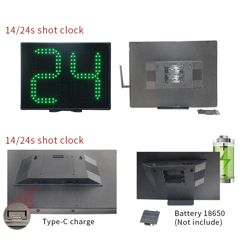 Digital Battery Powered Scoreboard & 24s Shot Clock for Basketball OLED