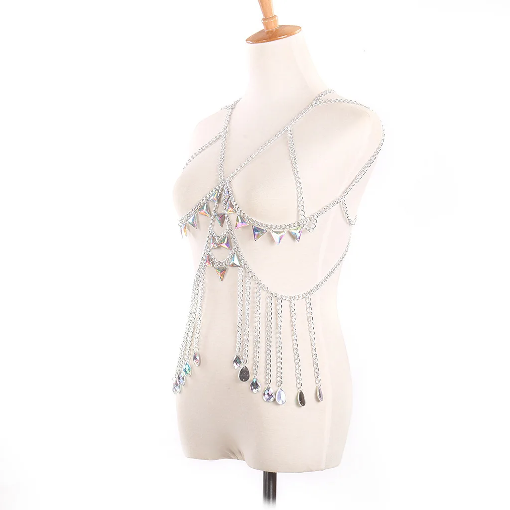 Shiny Crystal Body Chain Tassel Bikini Nightclub Chest Chain Fashion ...