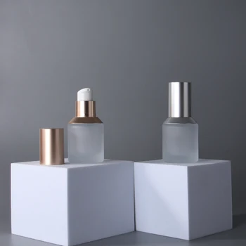 Oblique Shoulder Cylinder Glass Bottle 30ml 50ml Cosmetic Serum ...