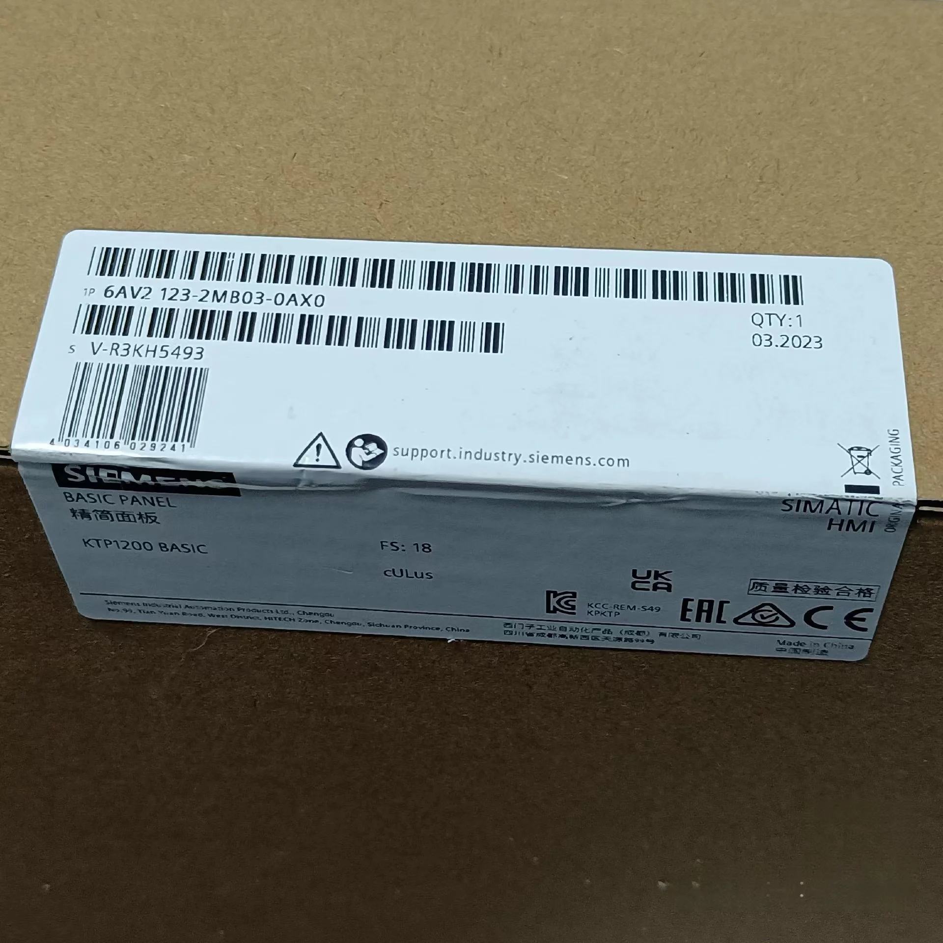 6av2123-2mb03-0ax0 Simatic Hmi Ktp1200 Comfort Original Package In ...