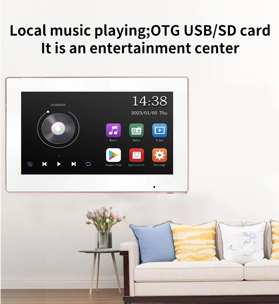 7 "in Wall Wifi Smart Amplifier Touch Screen Wall Amplifier Supports ...