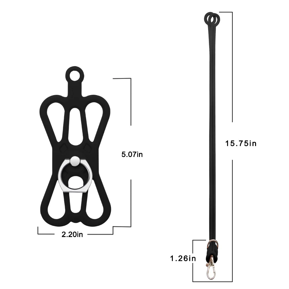 Universal Ring Holder Phone Silicone Hanging Rope Portable Anti Fall ...