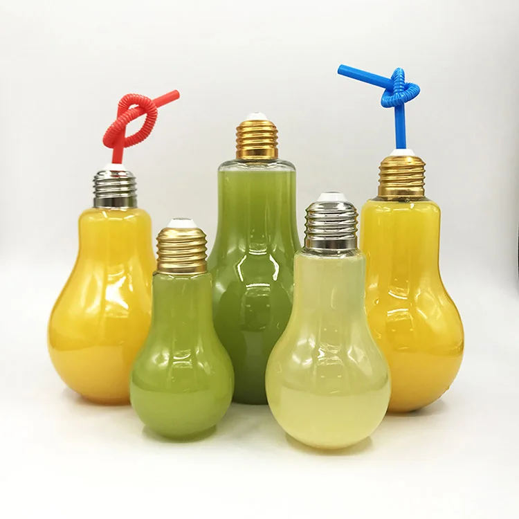NH H Light Bulb Shaped Bottles - Perfect for Juices & Drinks